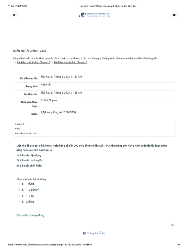 Bài Kiểm Tra Kết Thúc Chương 3 - QTTC | PDF