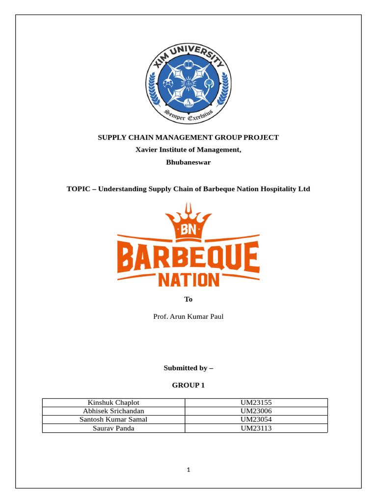 Group 1_Project Report | PDF | Inventory | Working Capital