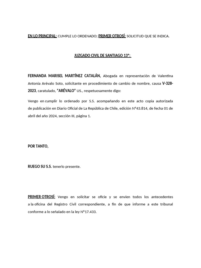 Cumple Lo Ordenado Publicación Diario Oficial | PDF