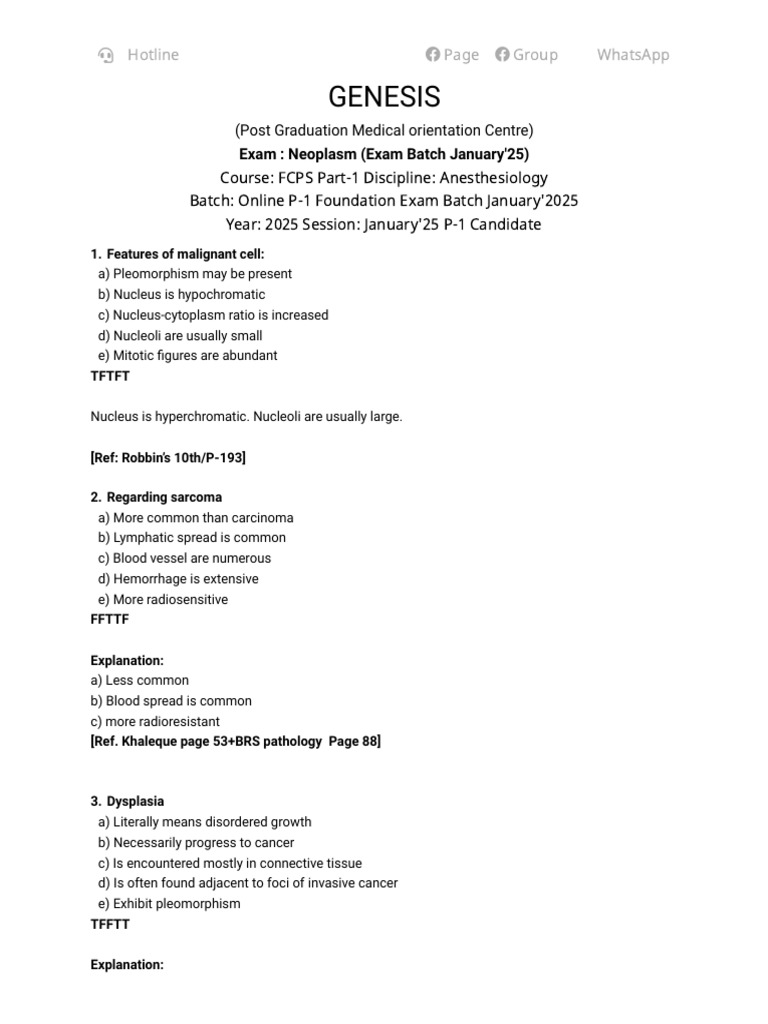 Neoplasm Exam Guide for Anesthesiology | PDF | Cancer | Neoplasms