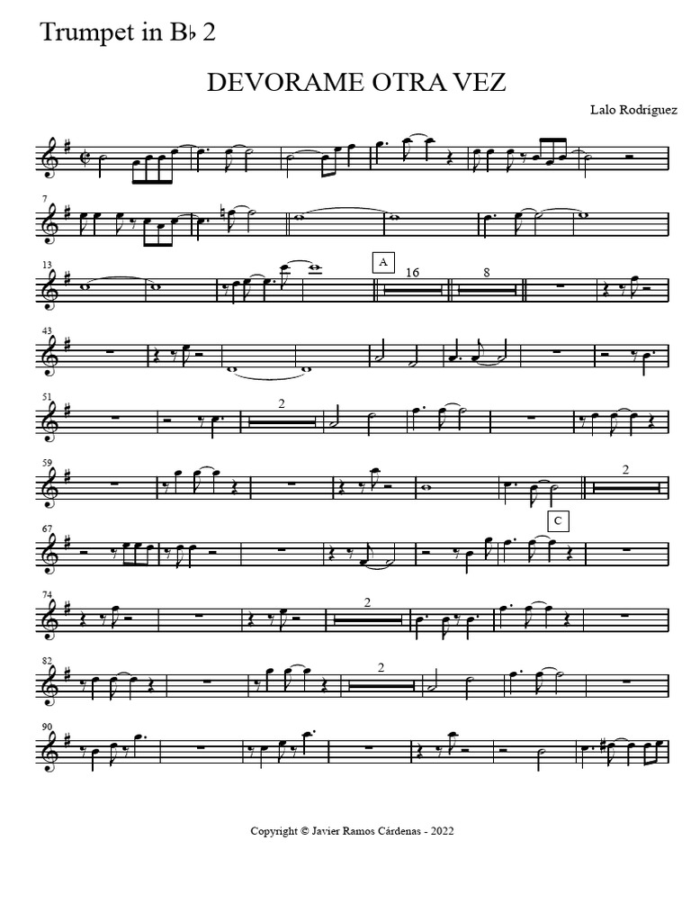Devorame Otra Vez - 002 Trumpet in Bb 2 | PDF