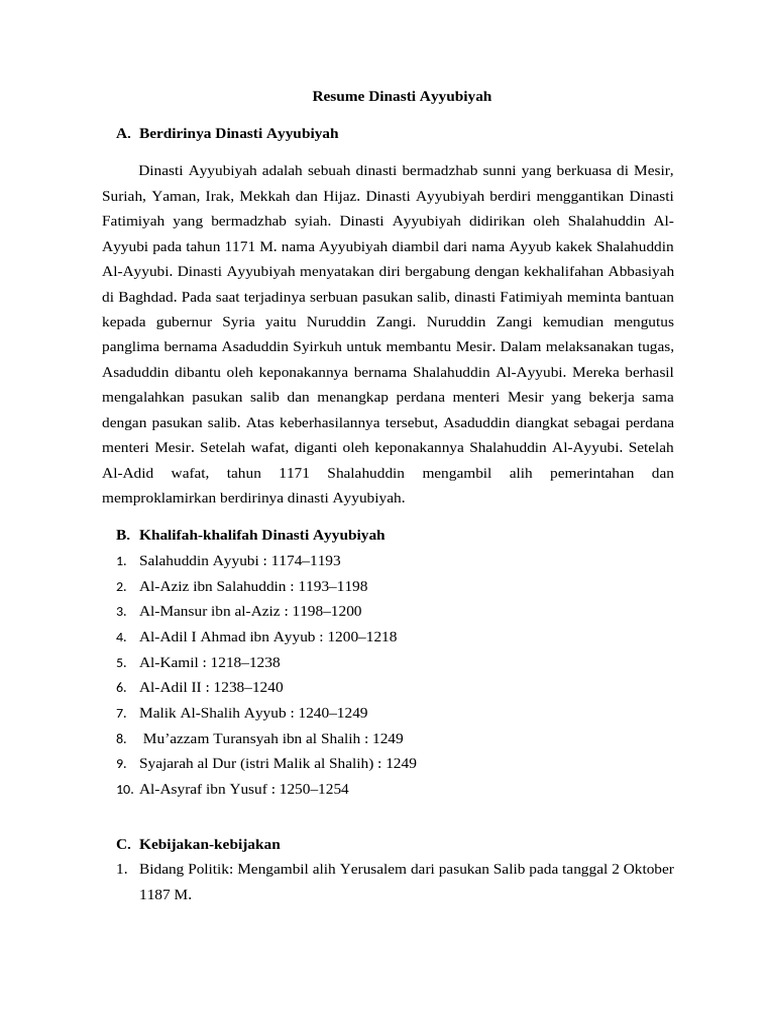 Dinasti Ayyubiyah | PDF