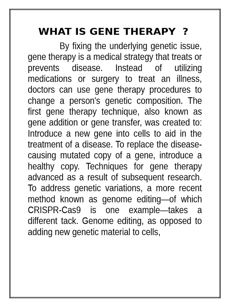 Understanding Gene Therapy Basics | PDF
