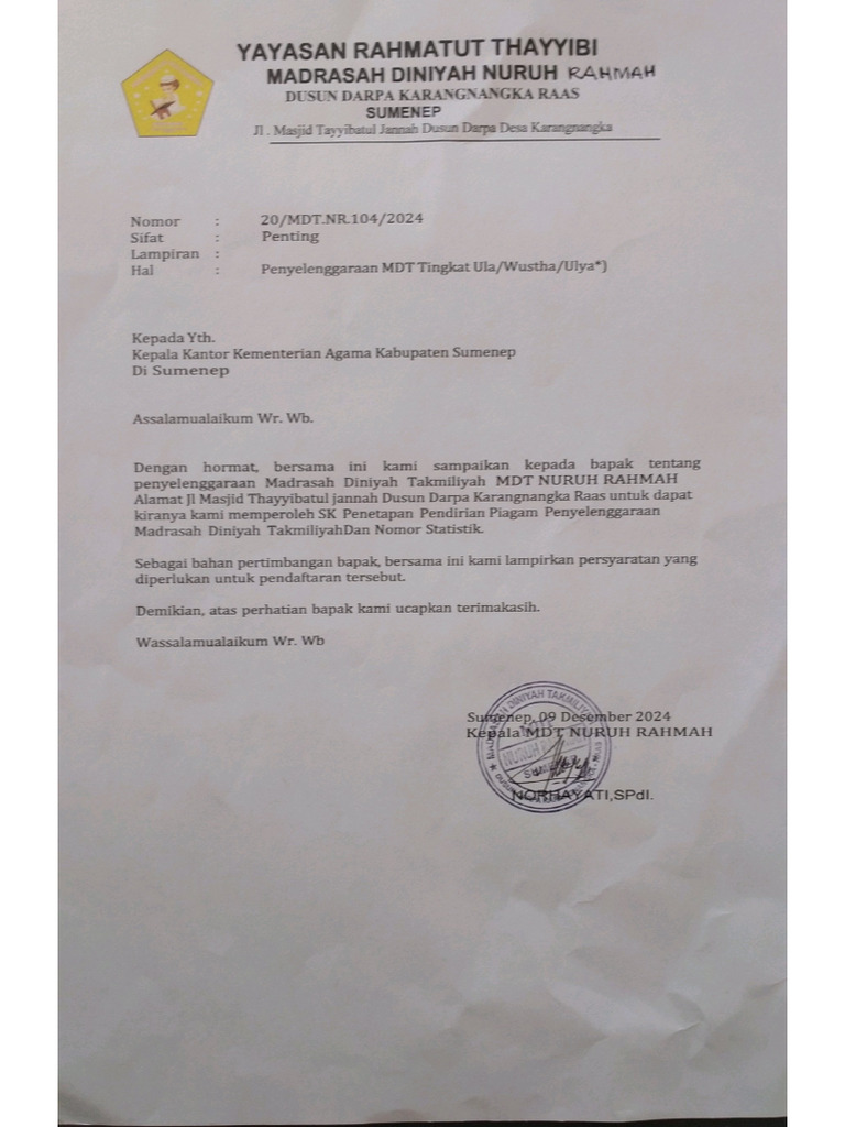 Berkas Persyaratan MDT | PDF