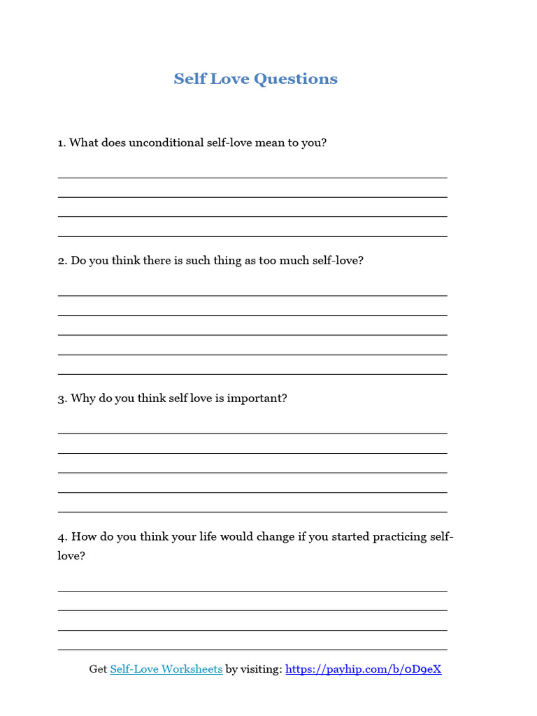 Self Love Questions | PDF