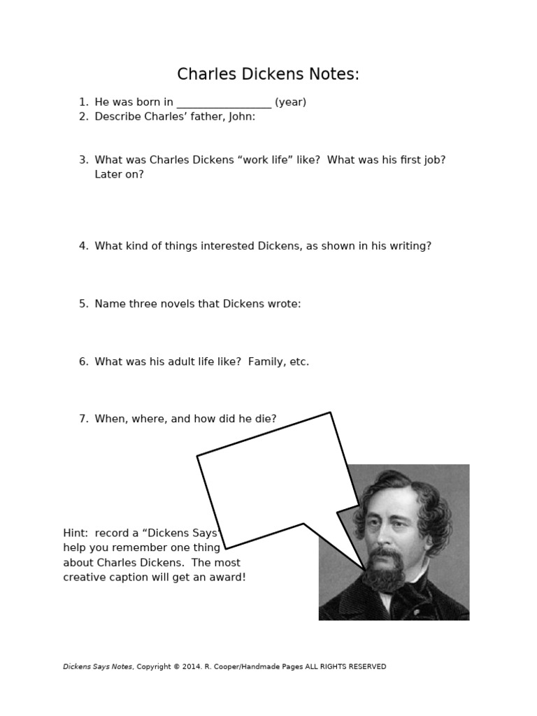 CharlesDickensNotes 1 | PDF