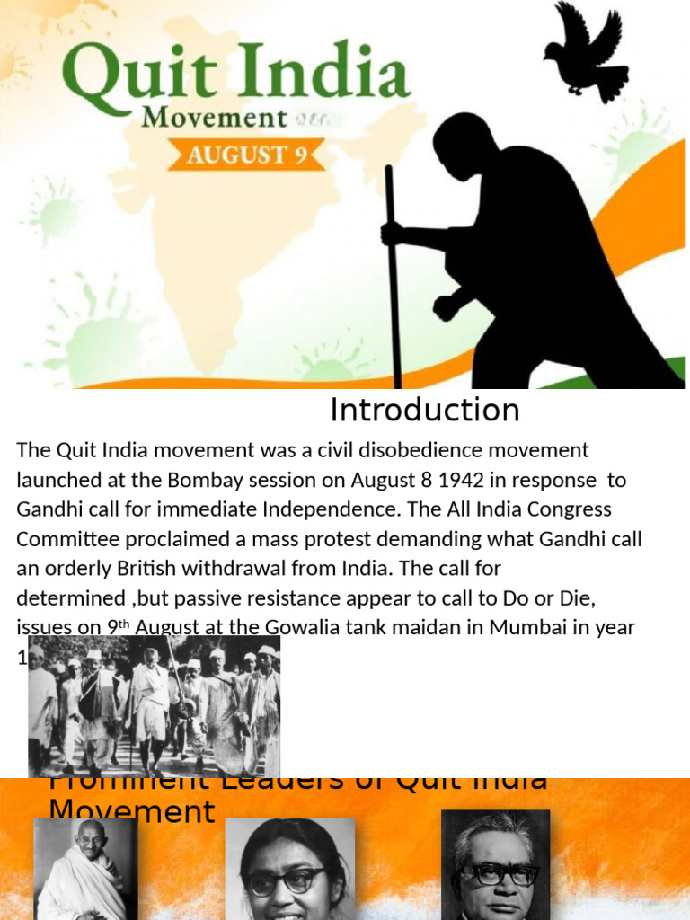Quit India Movement | PDF | Politics Of India | Resistance To The ...