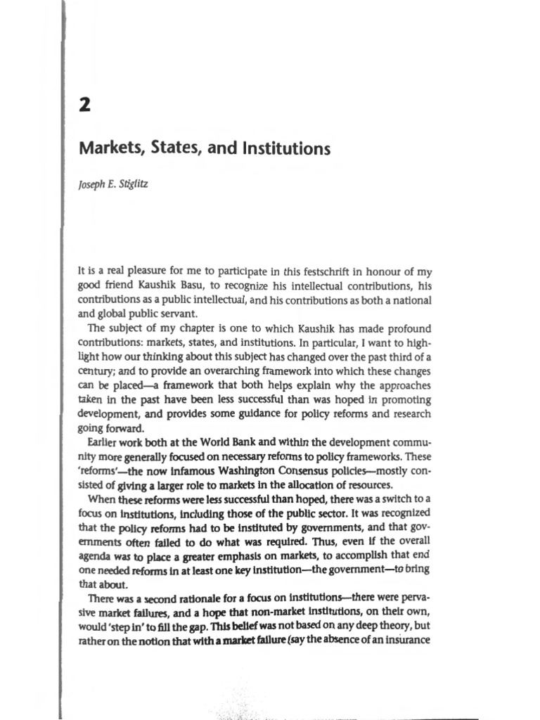 Markets, States, and Institutions Final | PDF
