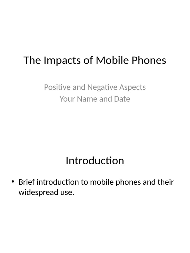 Mobile Phones: Pros, Cons, and Solutions | PDF | Mobile Phones | Mobile App