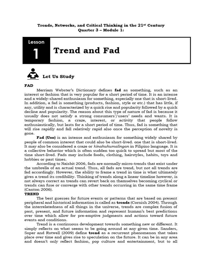 Week 1 And 2 Lecture Module 1 Trends Pdf