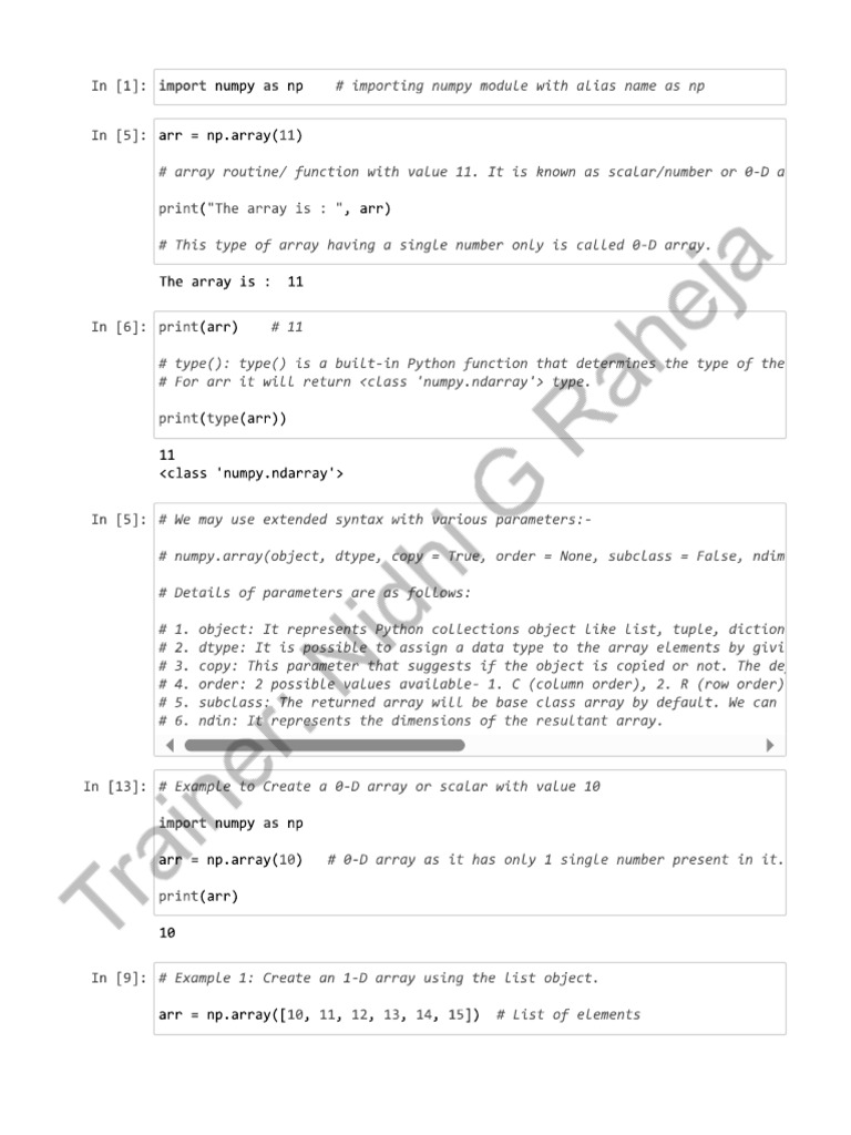Numpy Jupyter Notebook | PDF Numpy Jupyter Notebook | PDF