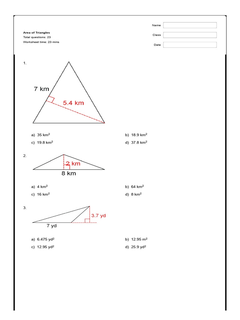 Area of Triangles, Parallelograms, Trapezoids | PDF | Area | Rectangle