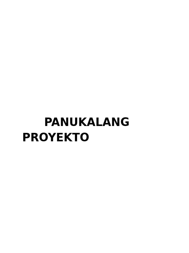 Proyekto | PDF