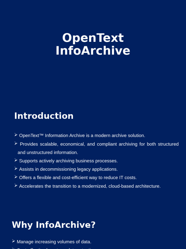 OpenText InfoArchive | PDF | Session Initiation Protocol | Share Point