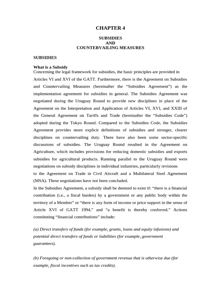 Understanding Subsidies and Countervailing Measures | PDF | Subsidy ...