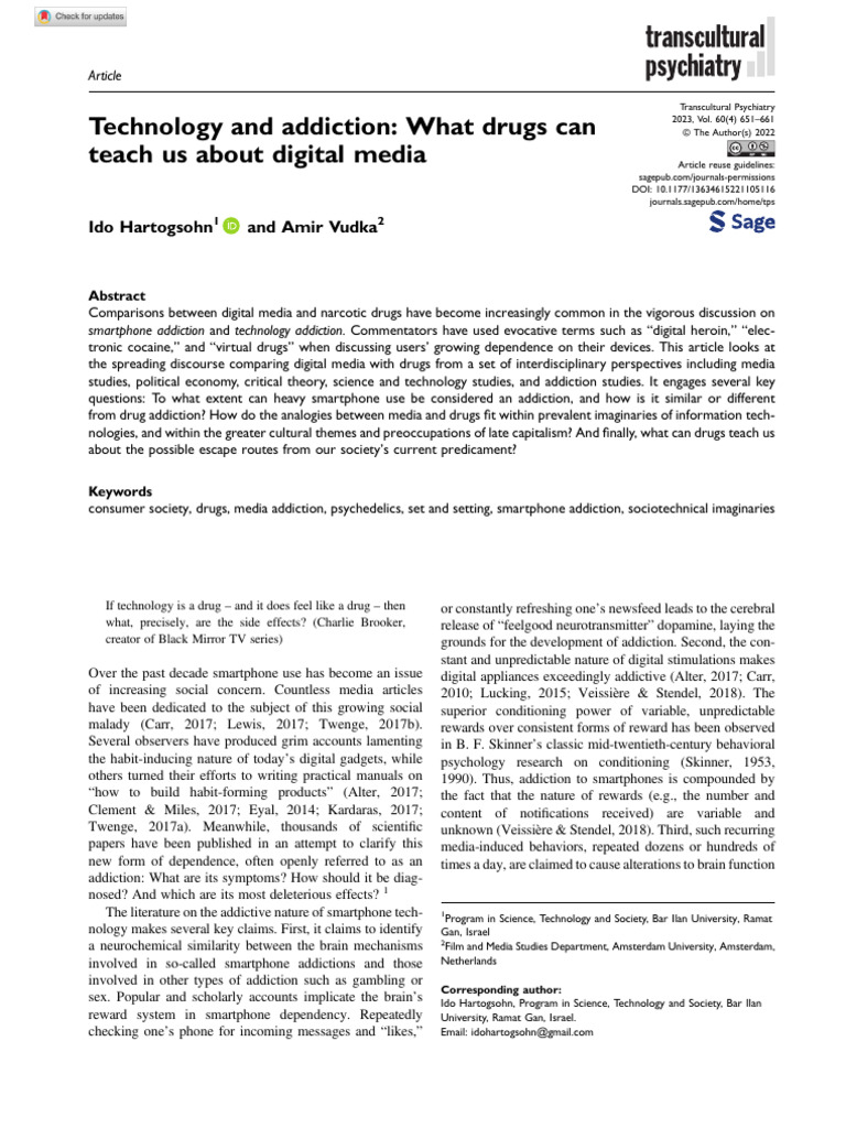 Technology Addiction: Lessons from Drugs | PDF | Mental Disorder ...