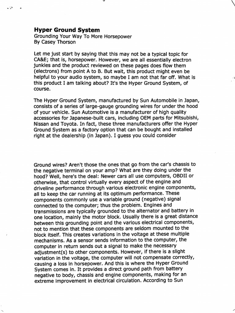 Casey Thorsen Grounding Paper | PDF | Horsepower | Electricity