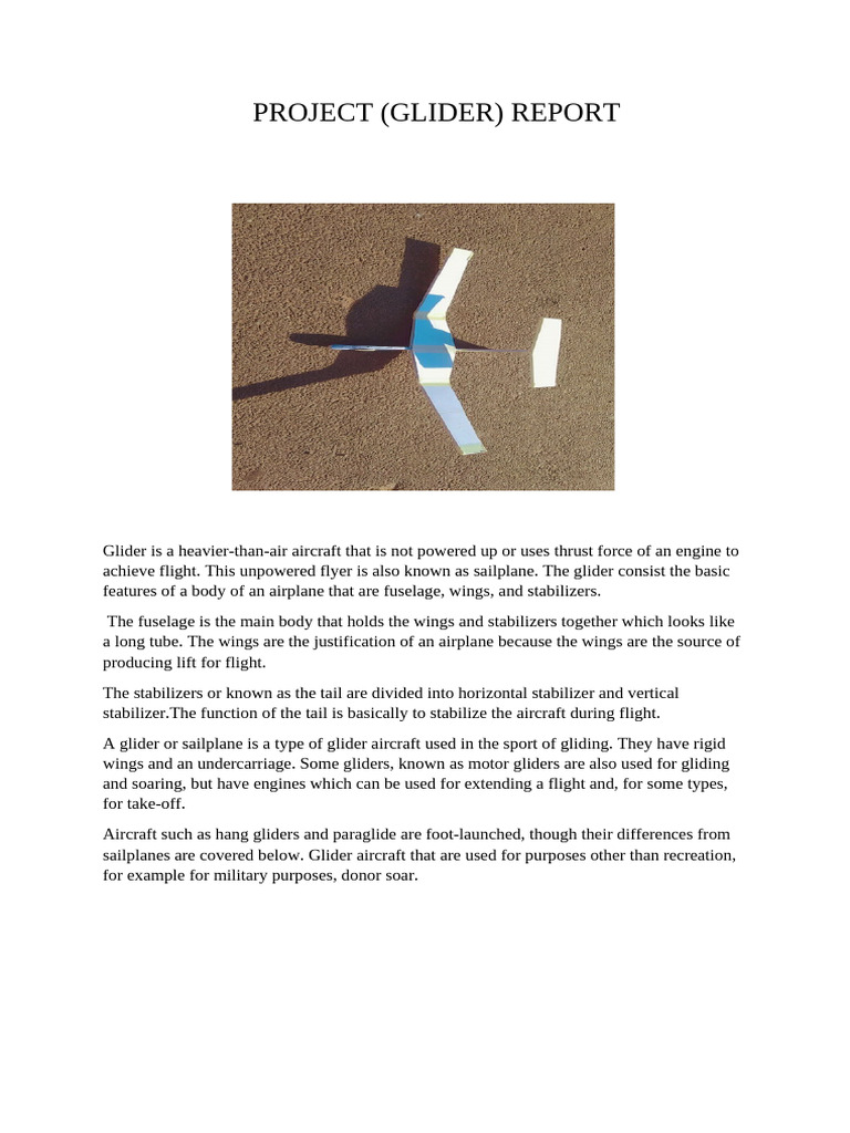 Glider Report 1 | PDF