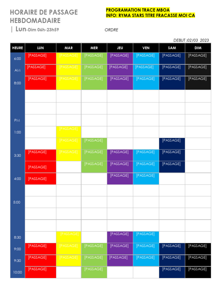 Programtion Trace Mboa Ryma Star | PDF