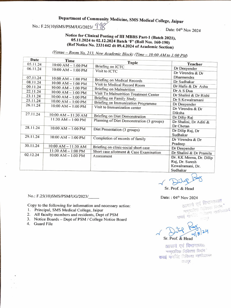 Clinical Posting Batch 2021 | PDF | Higher Education | Medical Education