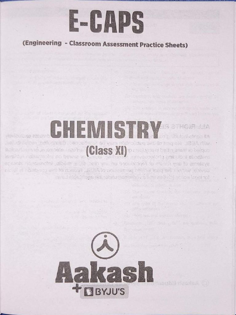 Chemistry ECaps Class XI | PDF