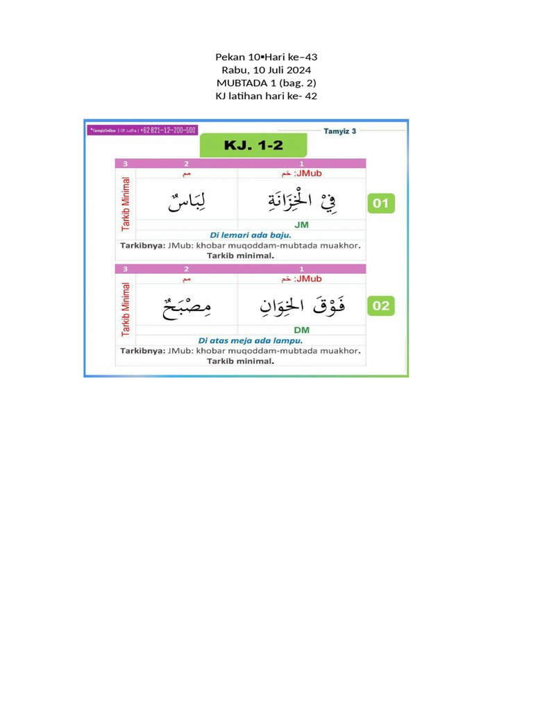 24-7-10 Hari Ke-43 MUBTADA 1b | PDF