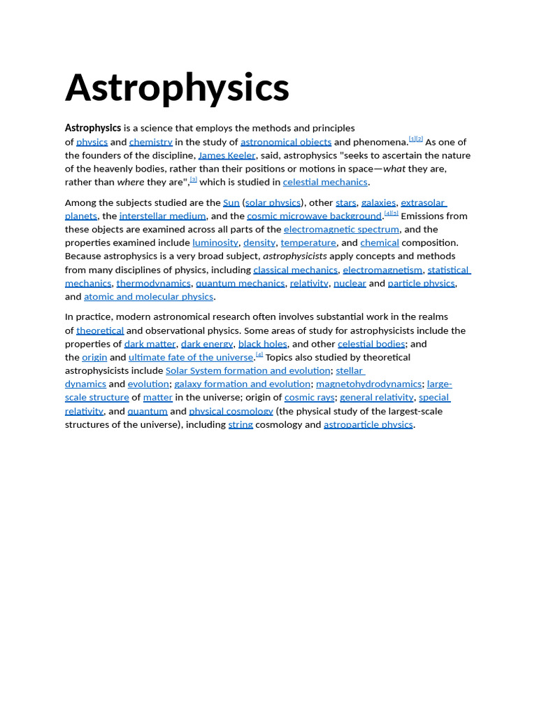 Astrophysics | PDF