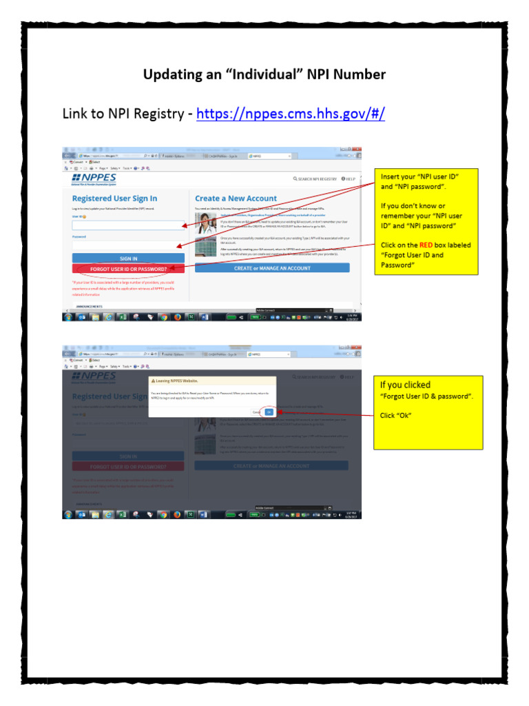 Updating Individual NPI Number | PDF | Computing | Cyberspace