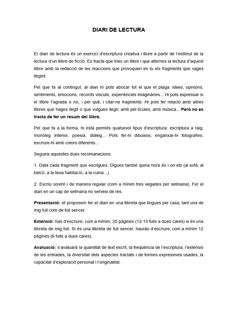 DIARI DE LECTURA.docx(2) | PDF