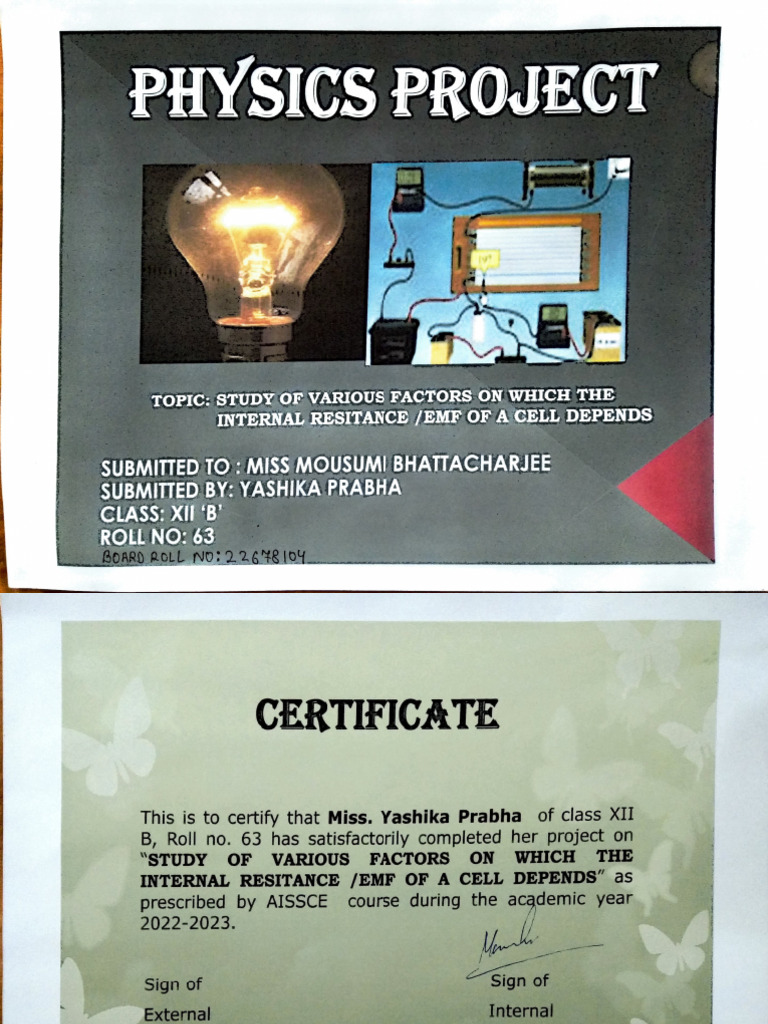 Physics Project Sample 01 | PDF | Electrical Resistance And Conductance ...