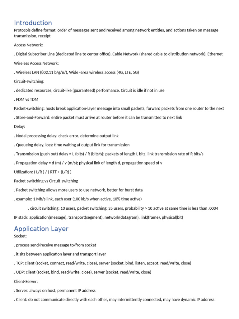 mideterm cheatsheet | PDF | Transmission Control Protocol | Routing