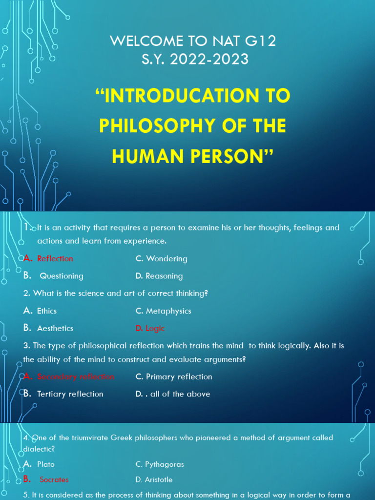 Philo. Review For Nat 2023 PDF | PDF | Reason | Thought