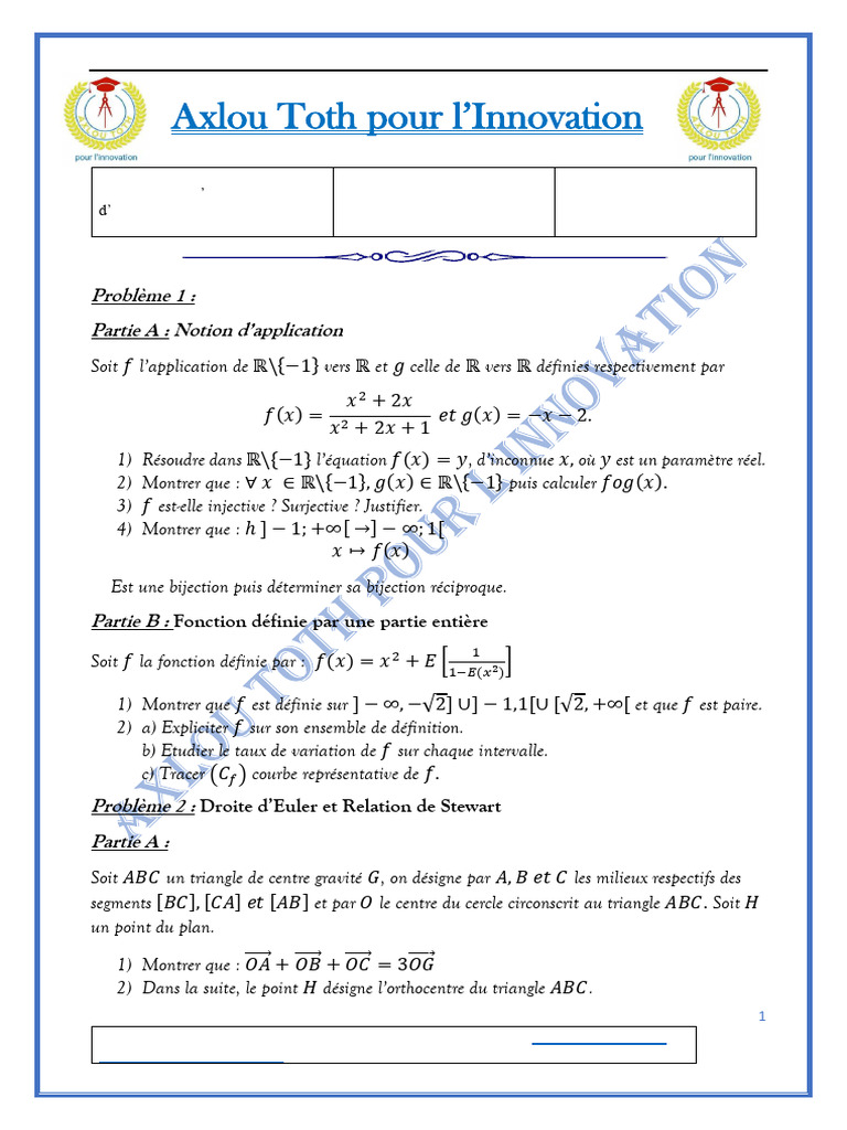 Devoir N°5 en Maths-PC-SVT | PDF | Triangle | Orthogonalité