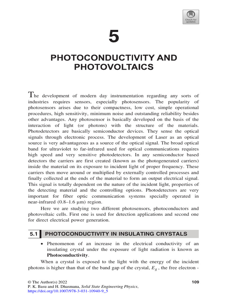 Ch5 - Solid State Engineering Physics-Springer (2022) | PDF | Solar Cell | P–N Junction