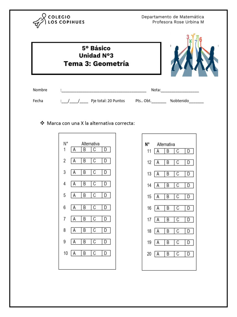 Hoja de Respuesta 5°P3 | PDF