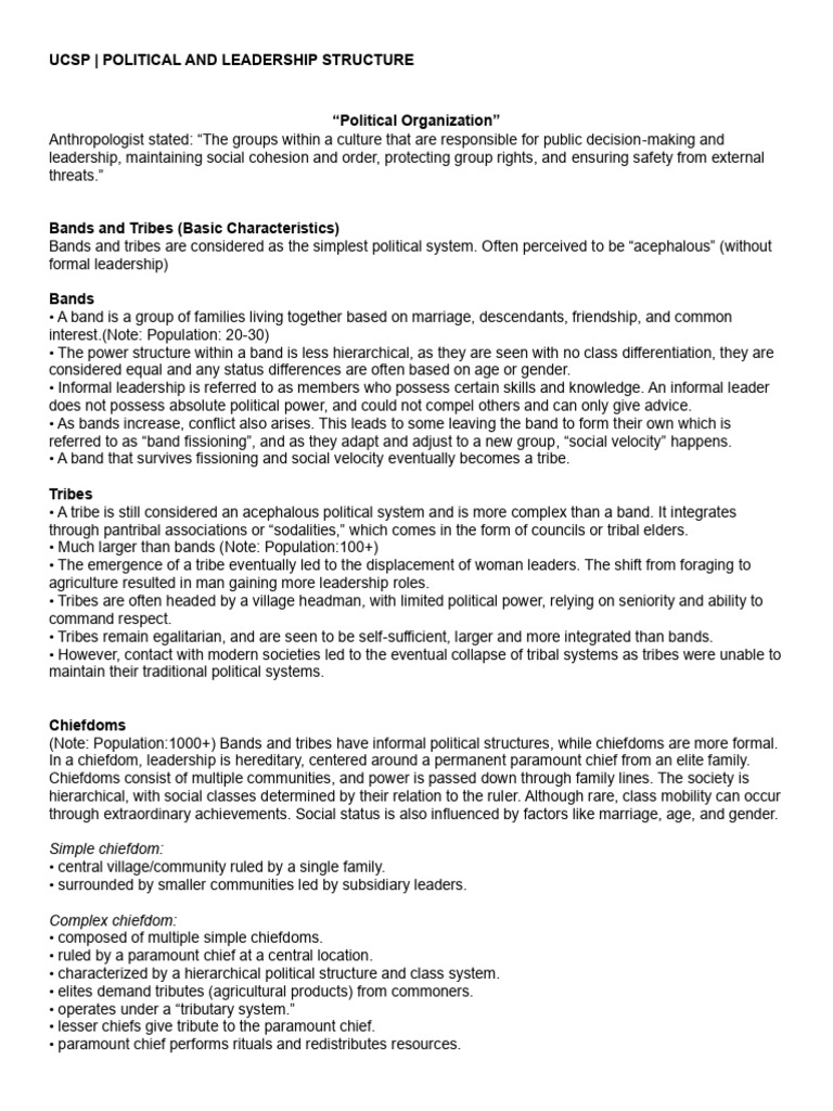 Political and Leadership Structure | PDF | Charisma | Political Science
