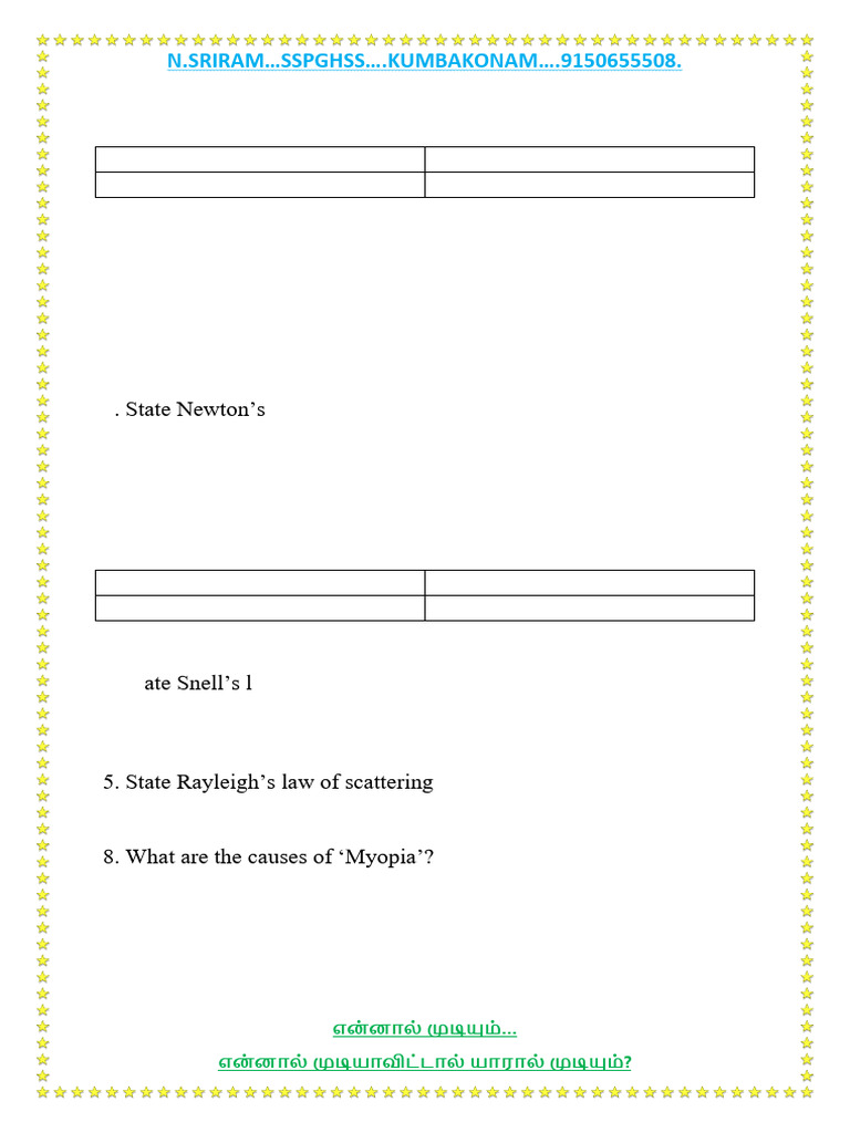 10th Science 2 Mark Model Question Paper English Medium PDF Download ...