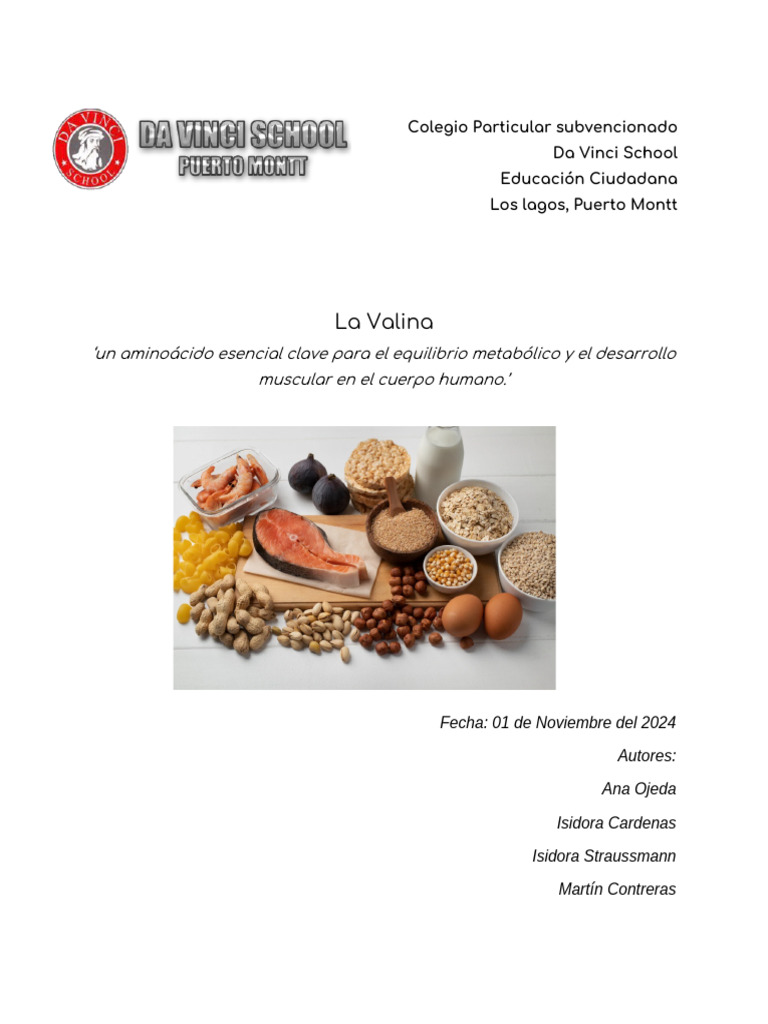 La Valina | PDF | Aminoácidos | Metabolismo