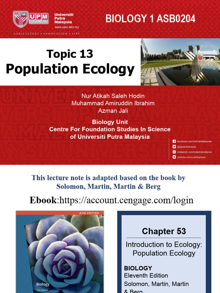 Topic 13 - Population Ecology - Revised 21.9.24 | PDF | Biological Dispersal | Ecology