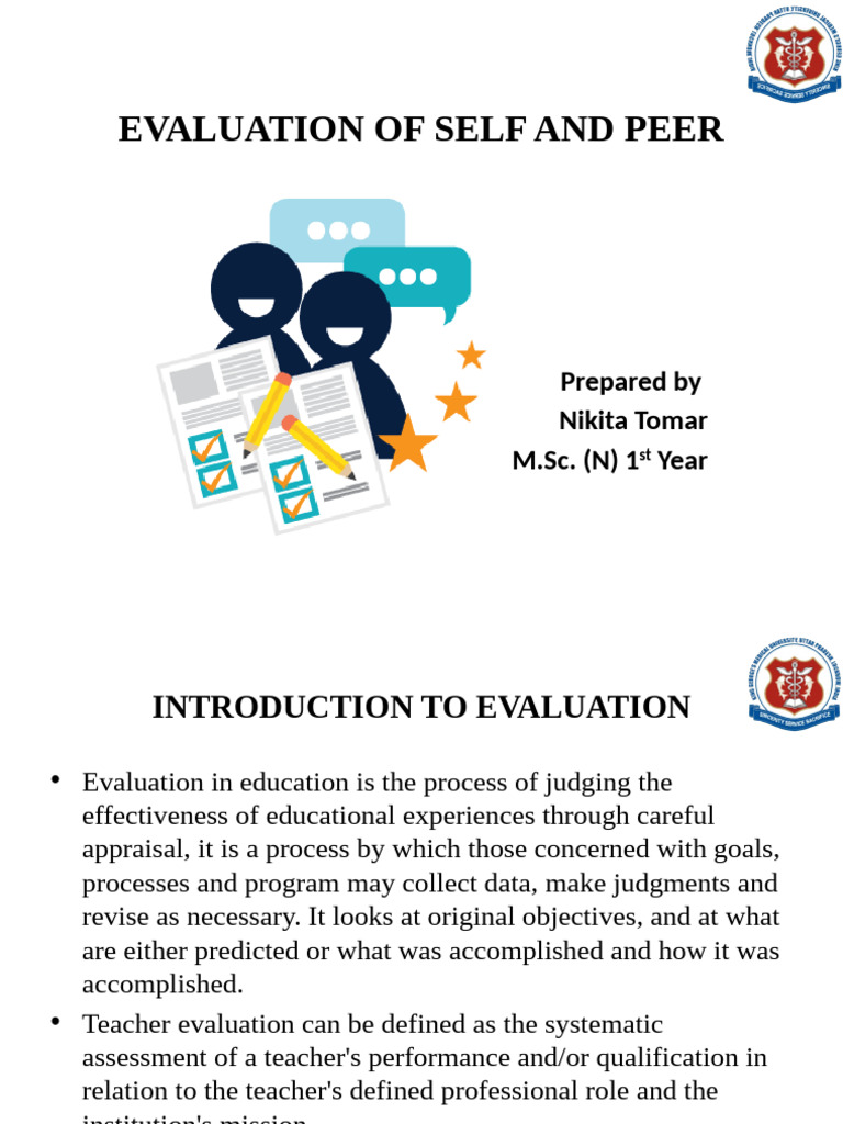 Teacher Self and Peer Evaluation Guide | PDF | Teachers | Evaluation