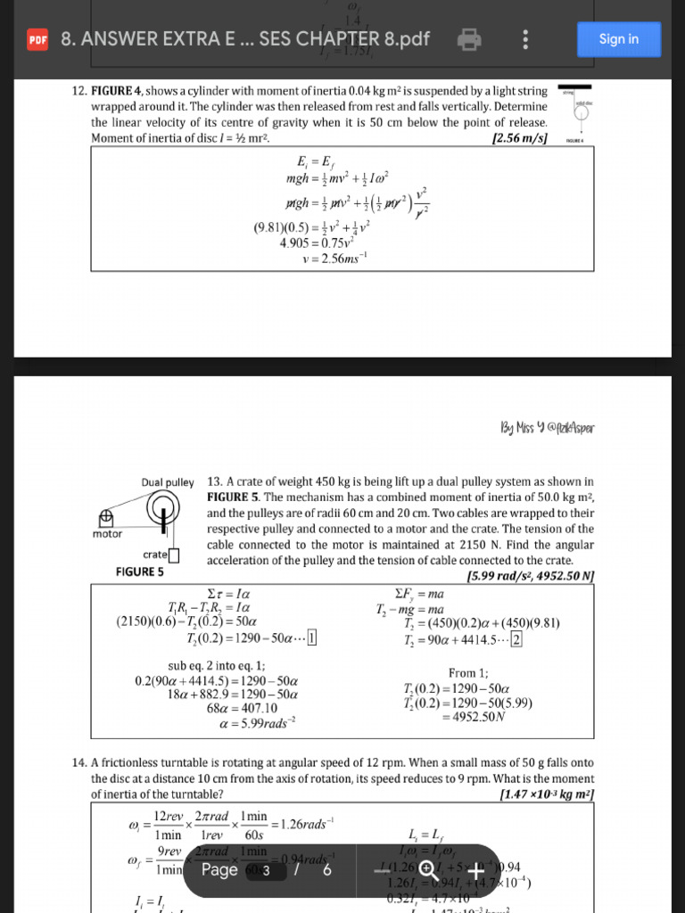 ANSWER EXTRA EXERCISES CHAPTER 8.pdf - Google Drive | PDF | Tension (Physics) | Physics