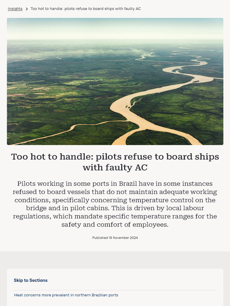 Too hot to handle_ pilots refuse to board ships with faulty AC | PDF | Occupational Safety And ...