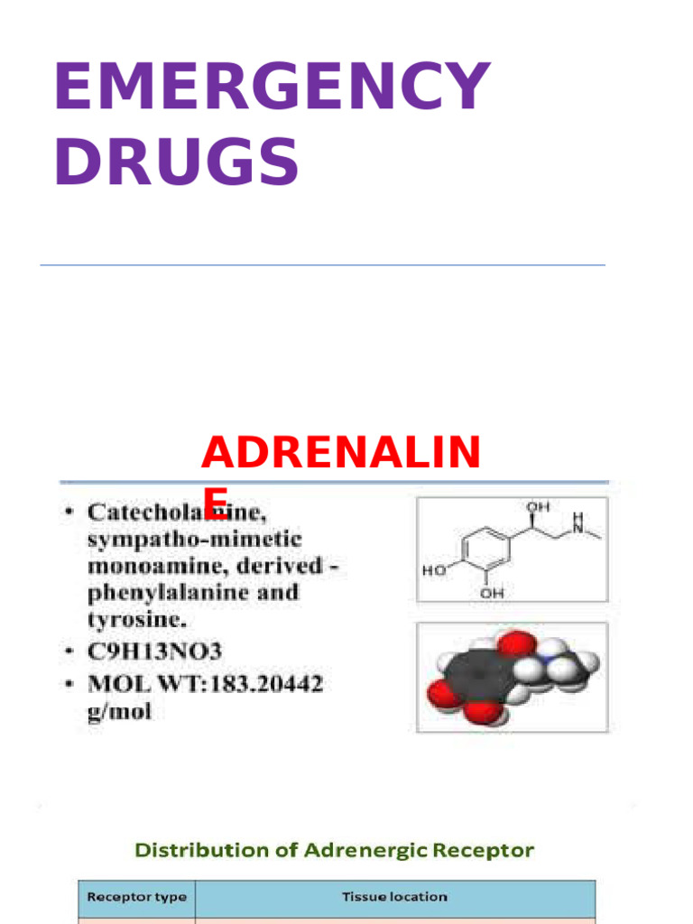 Emergency Drugs and Their Effects | PDF