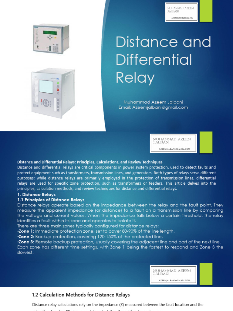 Distance and Differential Relays | PDF | Relay | Computer Engineering