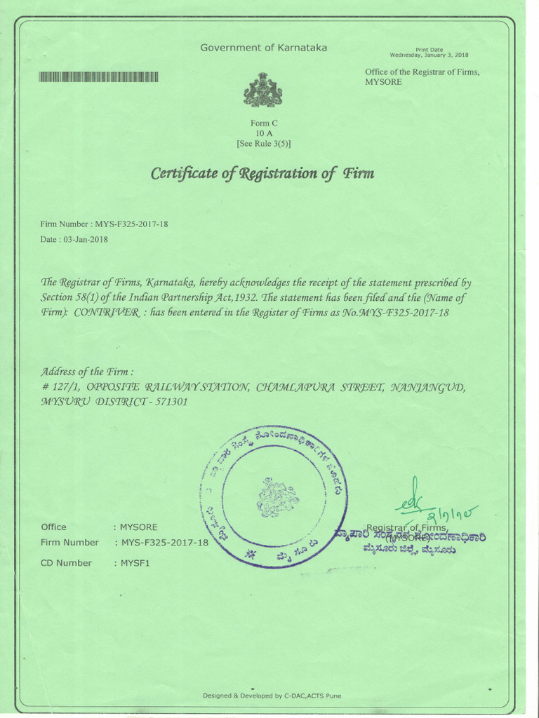Contriver Certificate | PDF