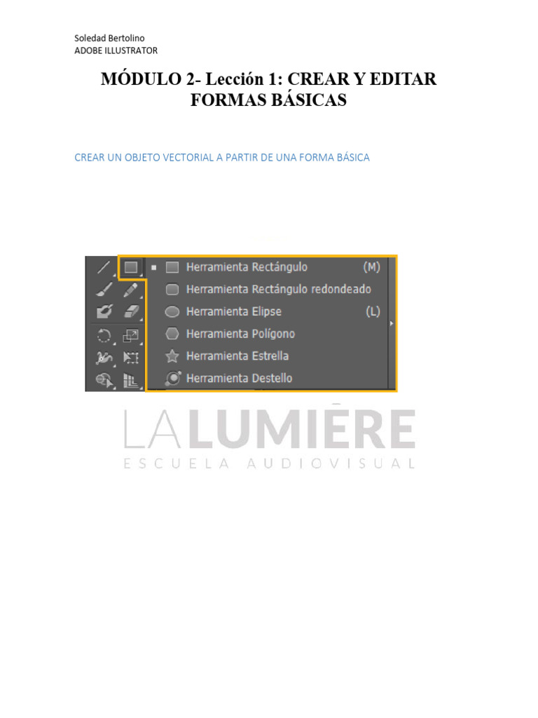 MÓDULO-2.-Lección-1.-CREAR-Y-EDITAR-FORMAS-BÁSICAS | PDF | Ilustrador Adobe | Vector Euclidiano
