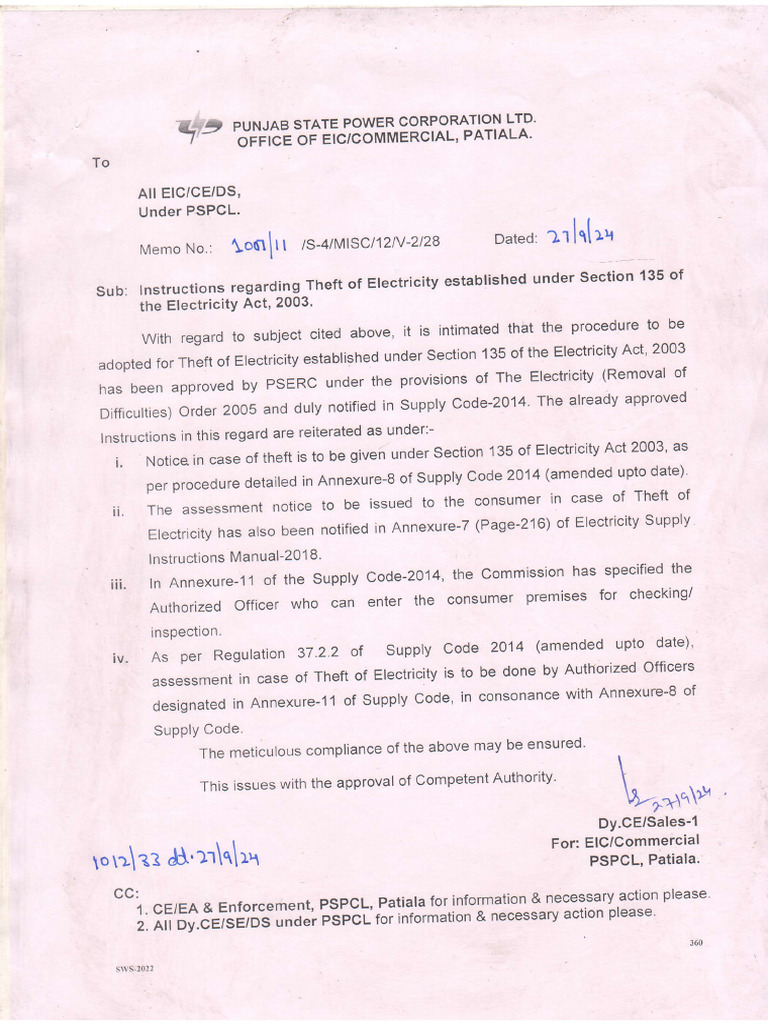 PSPCL Circular | PDF