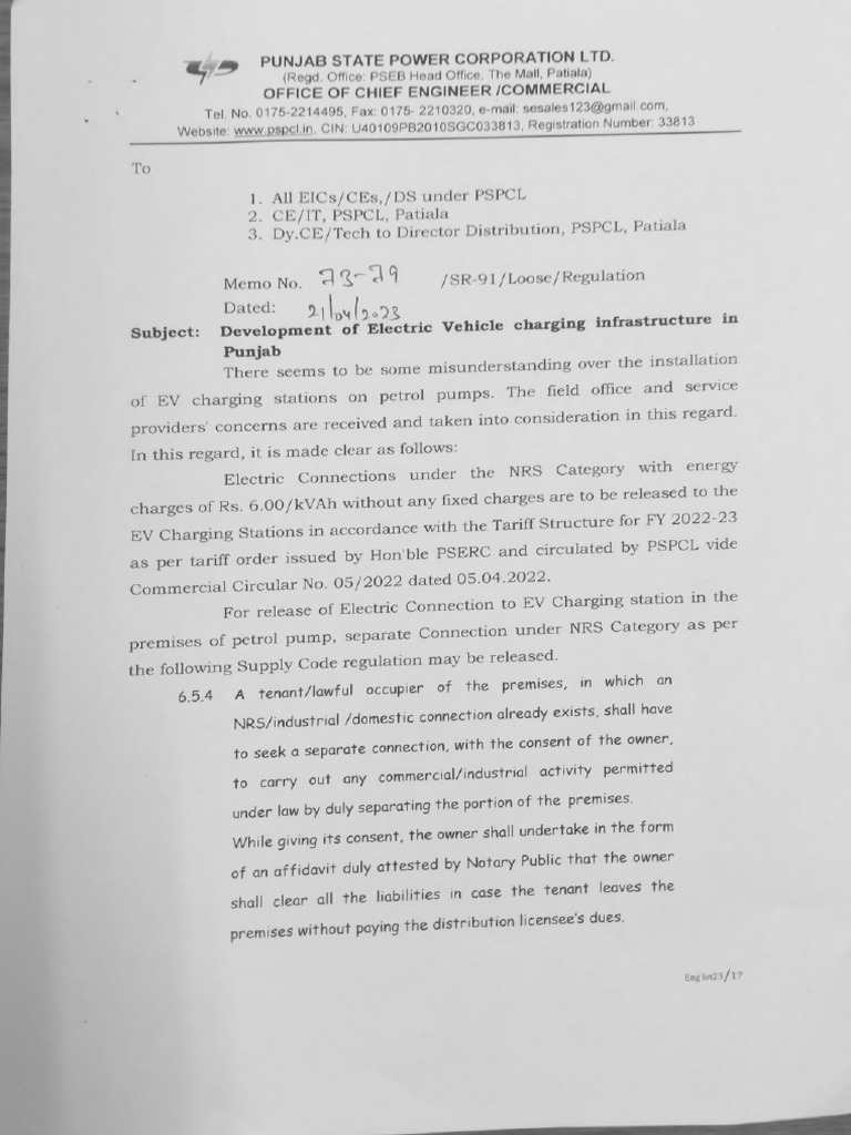 PSPCL Circular for Seperate Connection | PDF PSPCL Circular for Seperate Connection | PDF