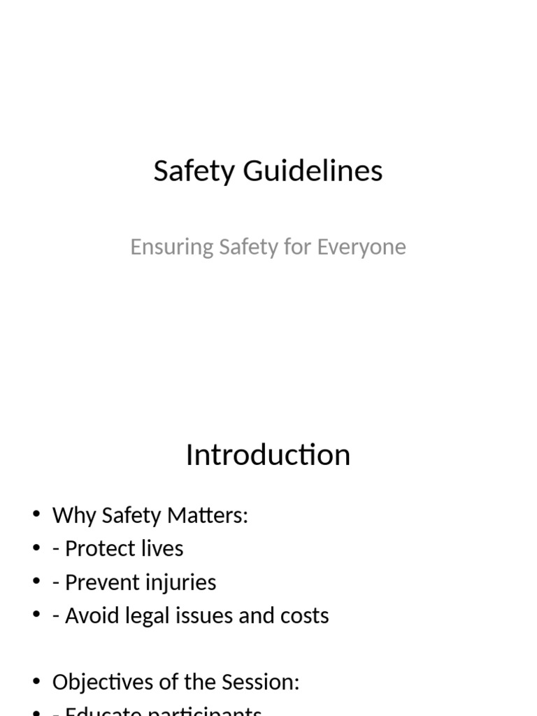 Safety Guidelines Presentation | PDF