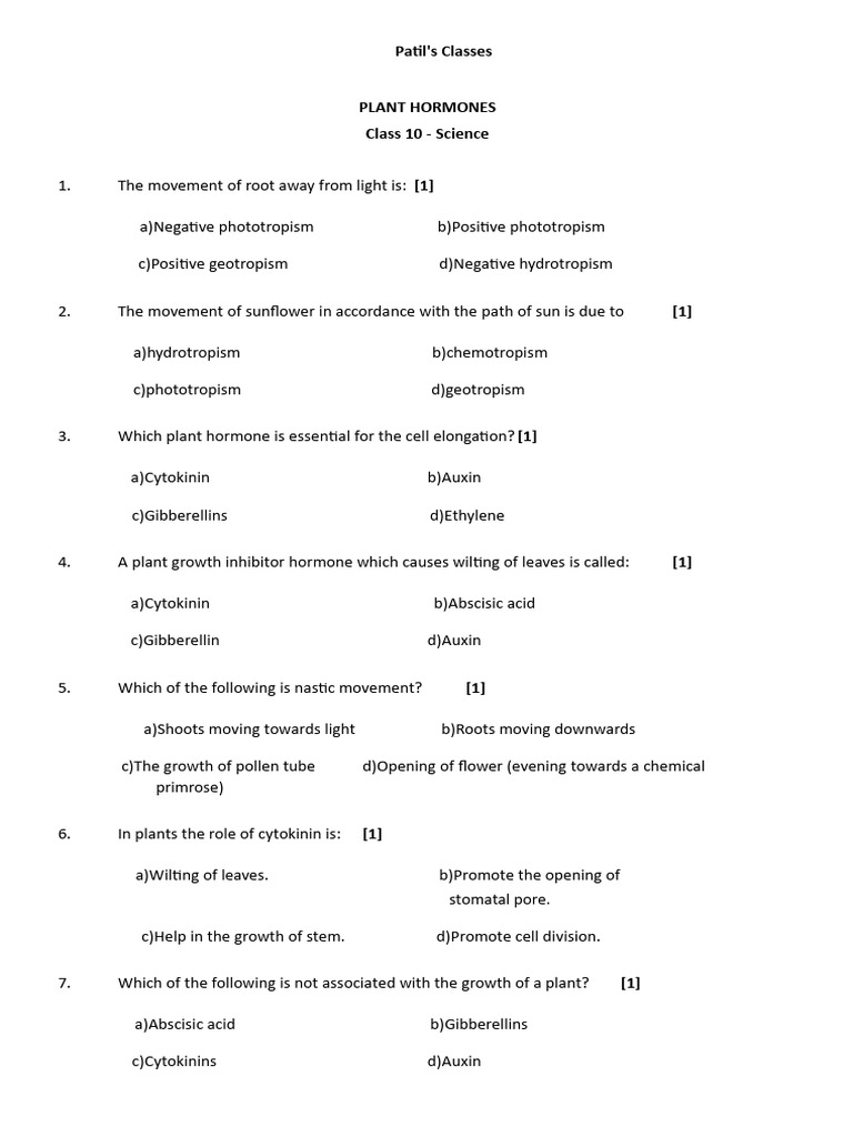C. plant Hormones | PDF | Plant Hormone | Auxin